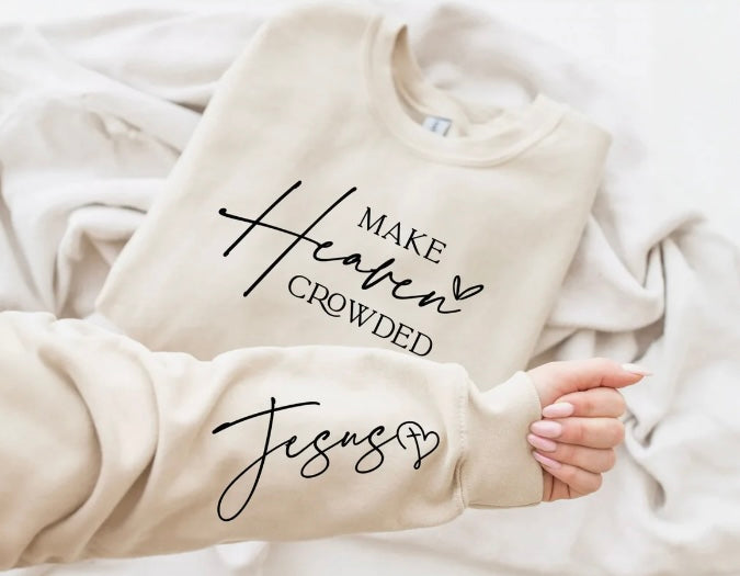 Make Heaven Crowded Crew with sleeve detail – Starry Night Co.