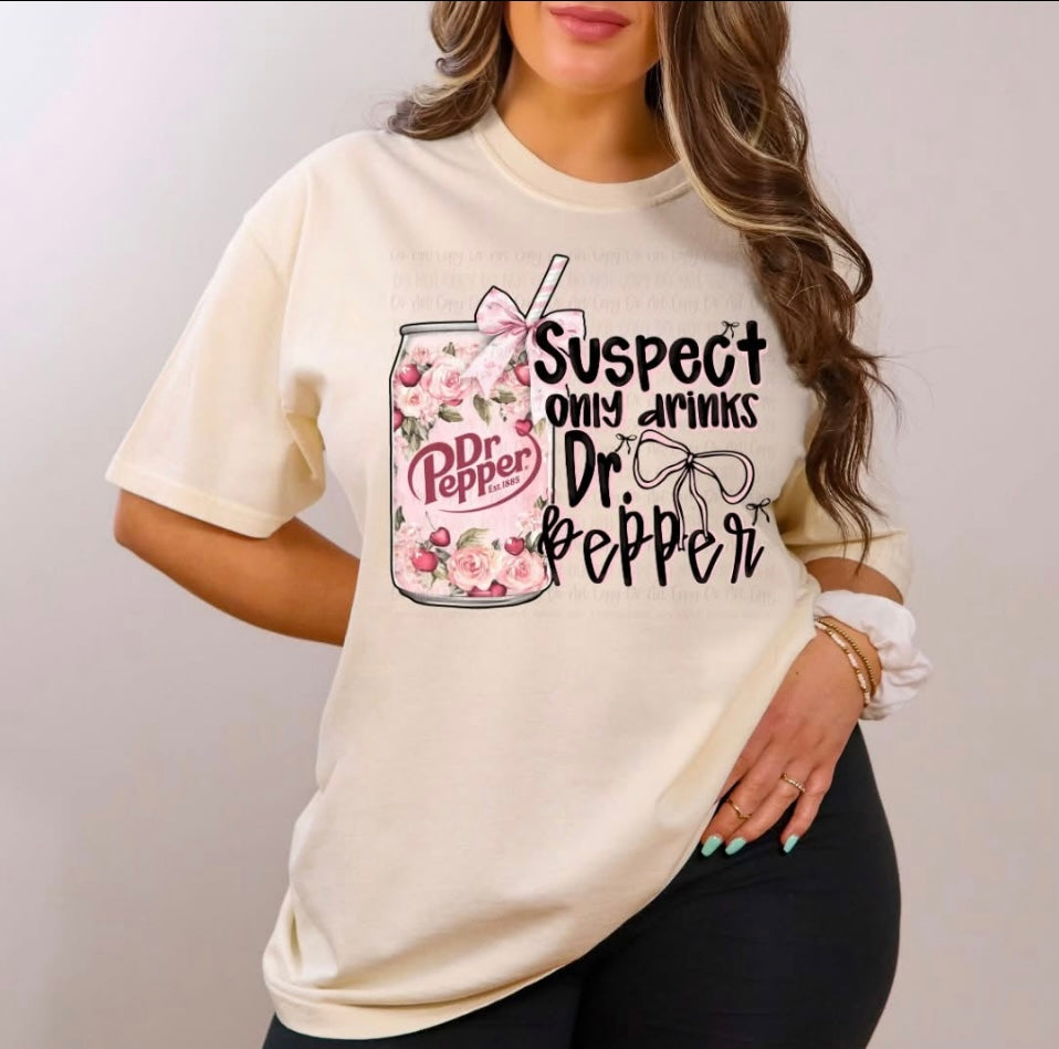 Suspect only drinks Dr Pepper Tee – Starry Night Co.